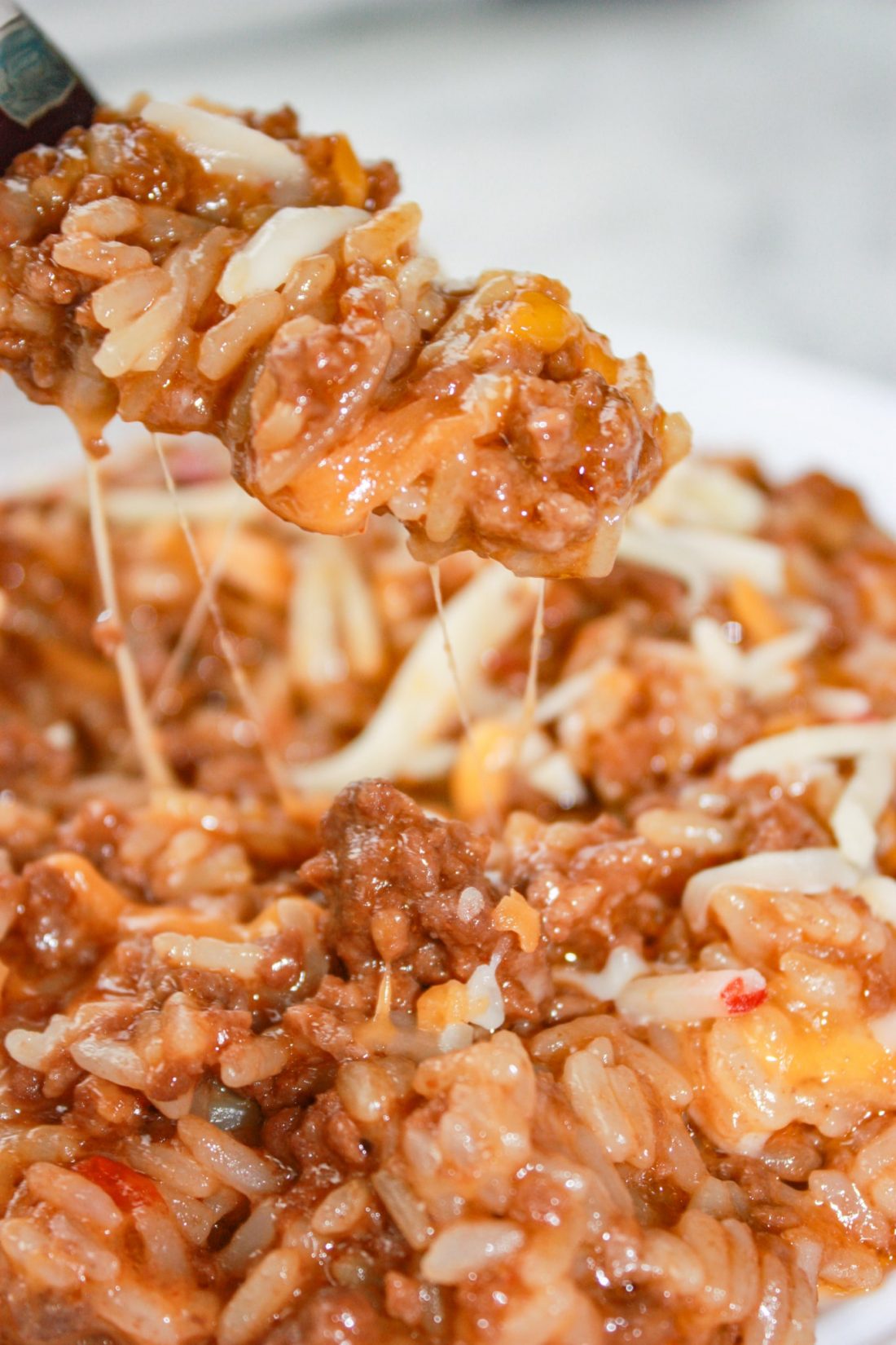 Instant Pot Cheesy BBQ Ground Beef and Rice - Kiss Gluten Goodbye