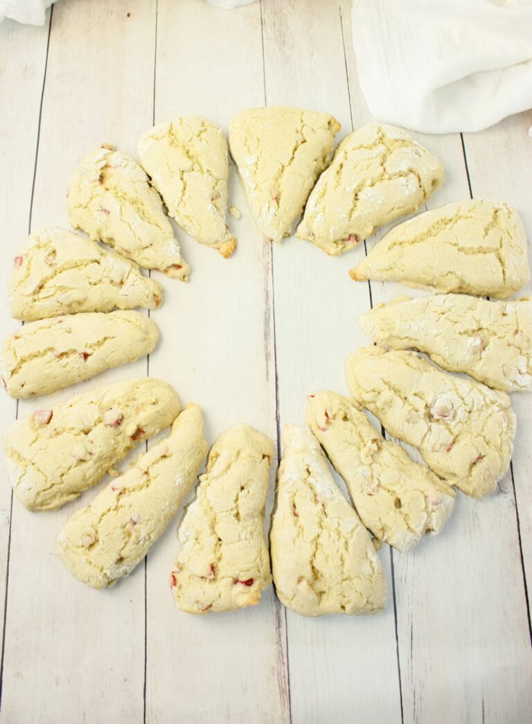 Rhubarb Scones - Gluten Free - Kiss Gluten Goodbye