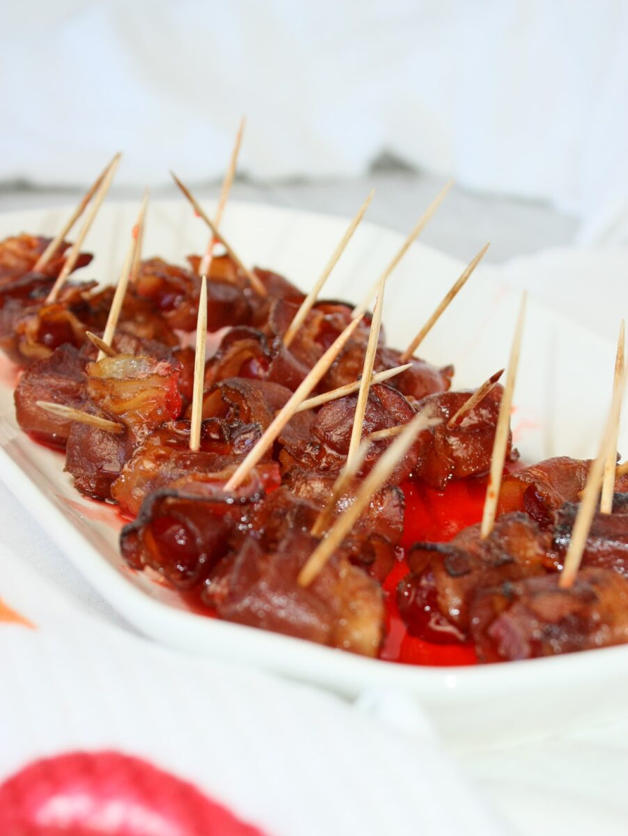 Bacon Wrapped Cherries - Kiss Gluten Goodbye