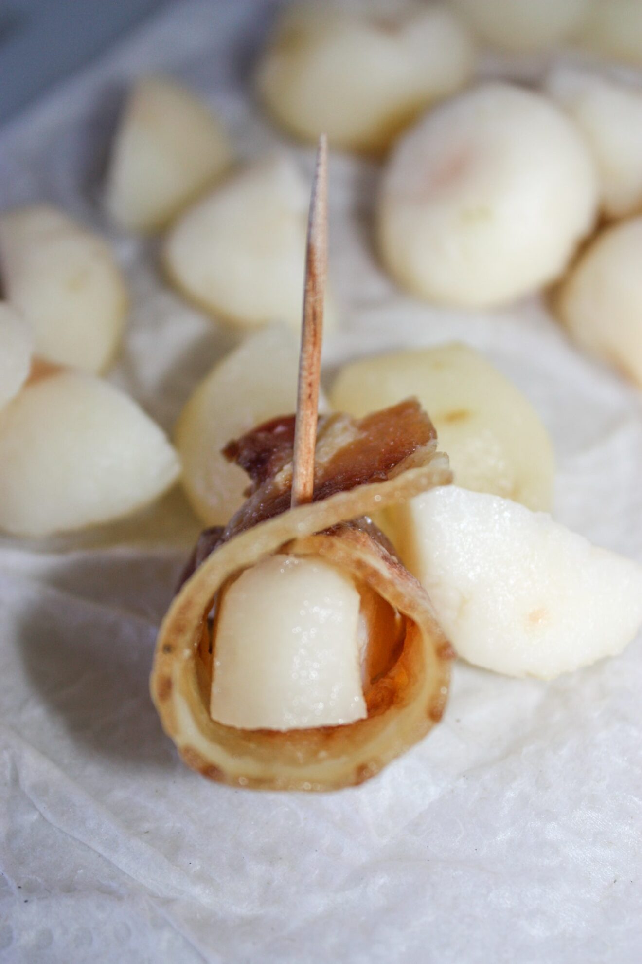 Bacon Wrapped Water Chestnuts - Kiss Gluten Goodbye