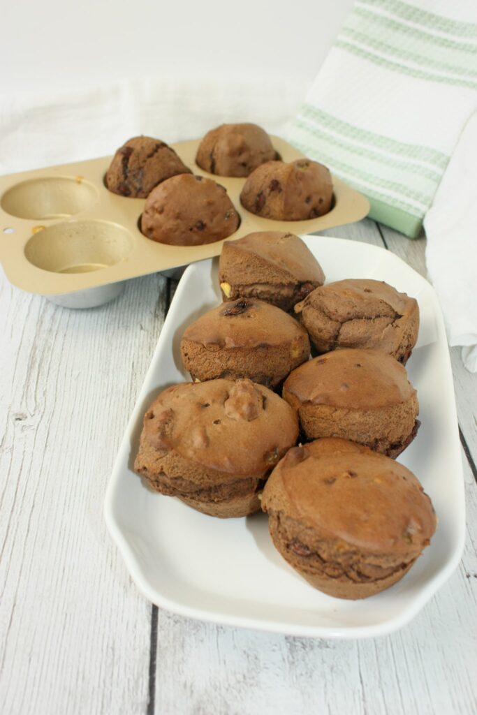 Air Fryer Chocolate Banana Muffins - Gluten Free - Kiss Gluten Goodbye