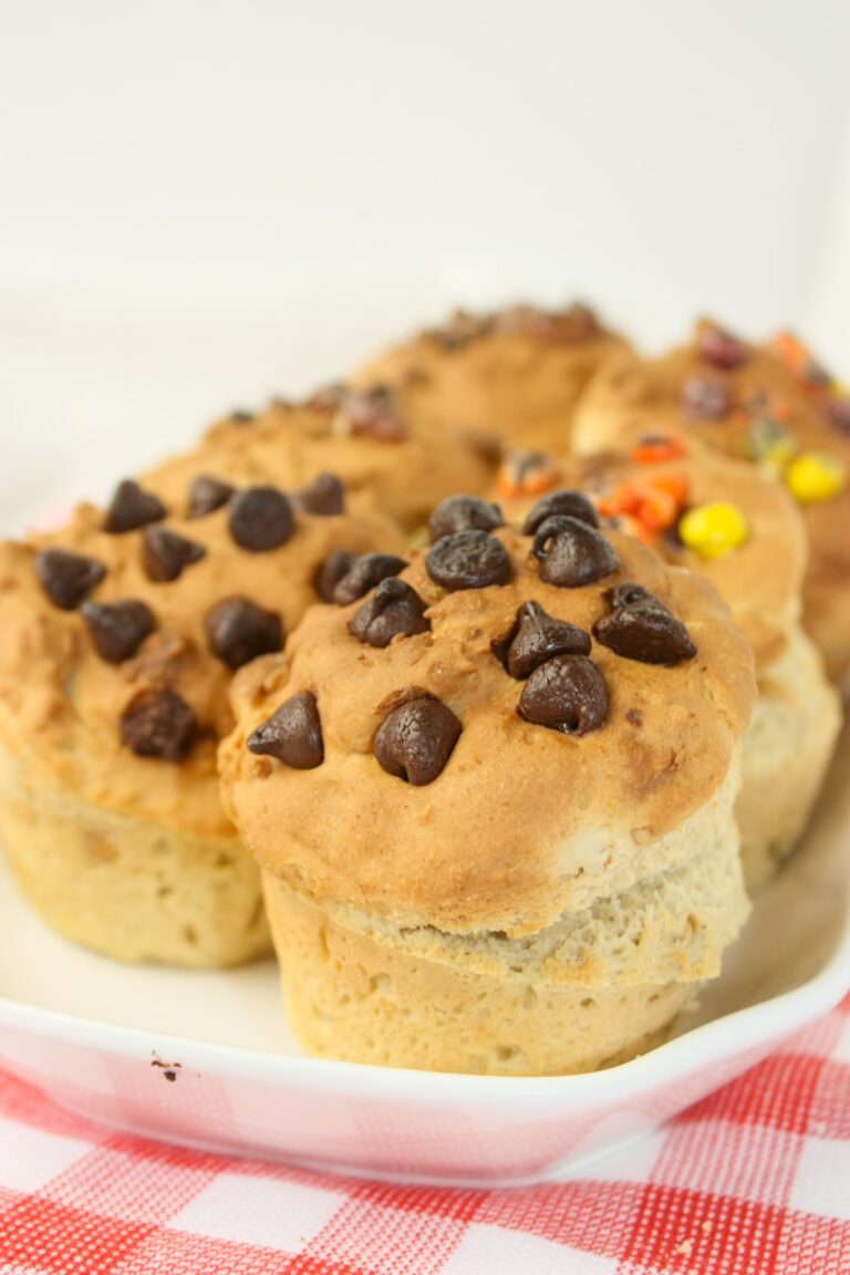 Air Fryer Peanut Butter Banana Muffins - Gluten Free - Kiss Gluten Goodbye