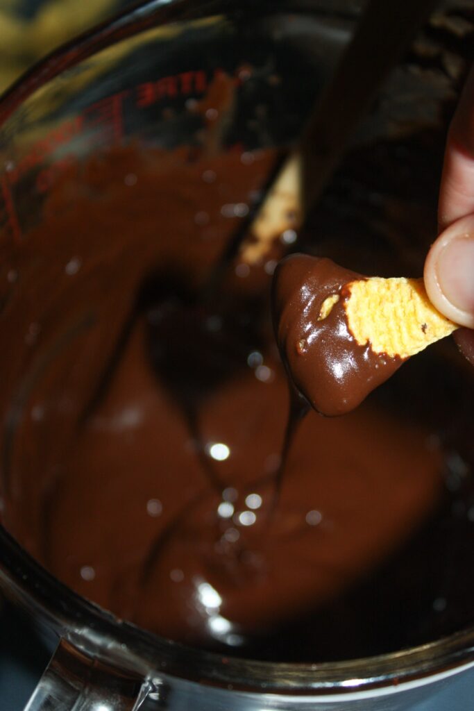 Chocolate Dipped Bugles - Kiss Gluten Goodbye