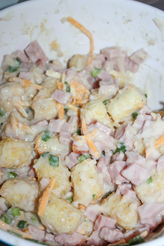 Tater Tot Casserole with Ham - Kiss Gluten Goodbye