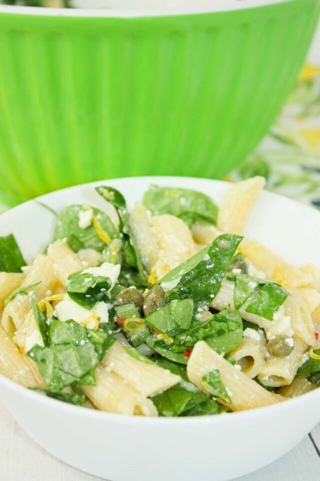 Feta Lemon Penne Salad - Kiss Gluten Goodbye